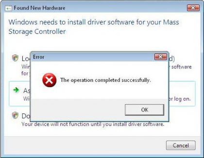 Windows Vista: "Error: The operation completed successfully" - Abadía ...